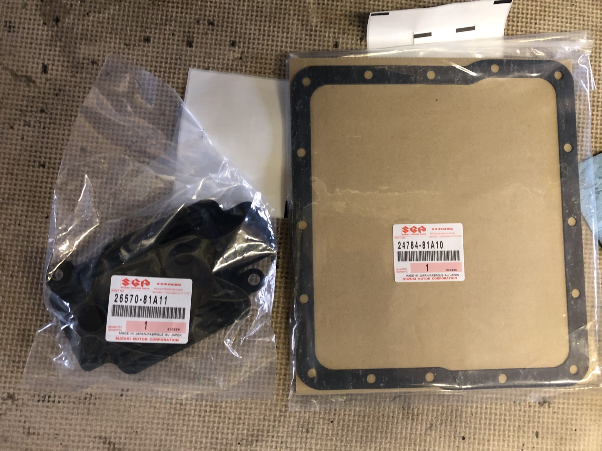 過走行 ジムニー JB23 ATF交換 ATストレーナー交換